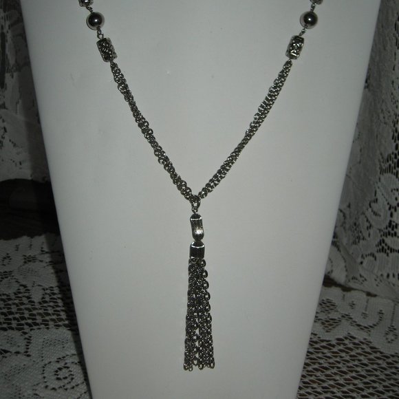 Amanda Lee Jewelry | Jewelry | 32 Silver Tassel Necklace Double Chain ...